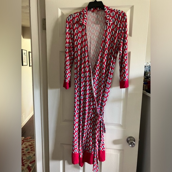 Boden | Dresses | Boden Red Print Wrap Dress | Poshmark
